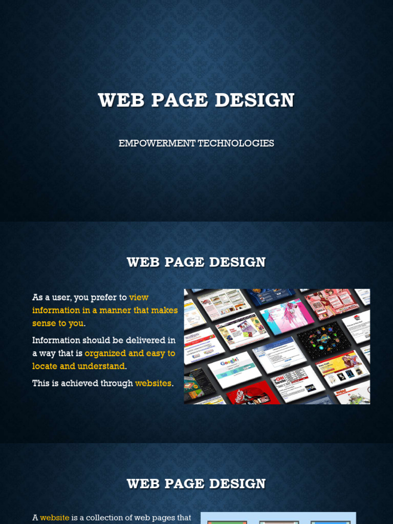 ETECH W14Mod09 Web Page Design | PDF | World Wide Web | Internet & Web