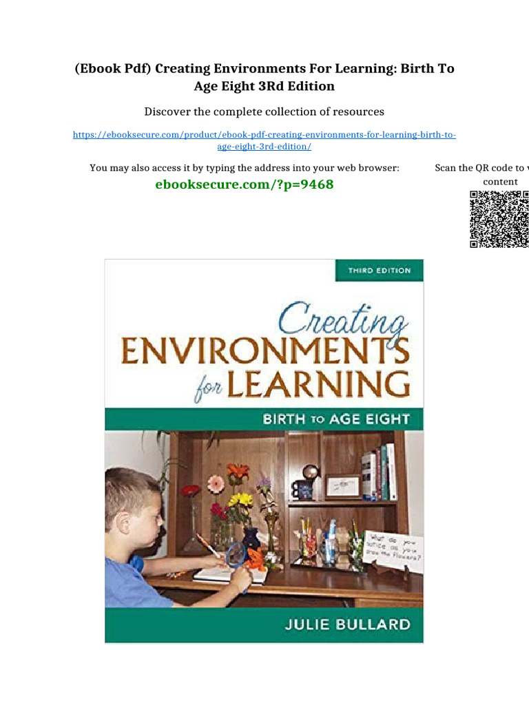(eBook PDF) Creating Environments for Learning: Birth to Age Eight 3rd ...