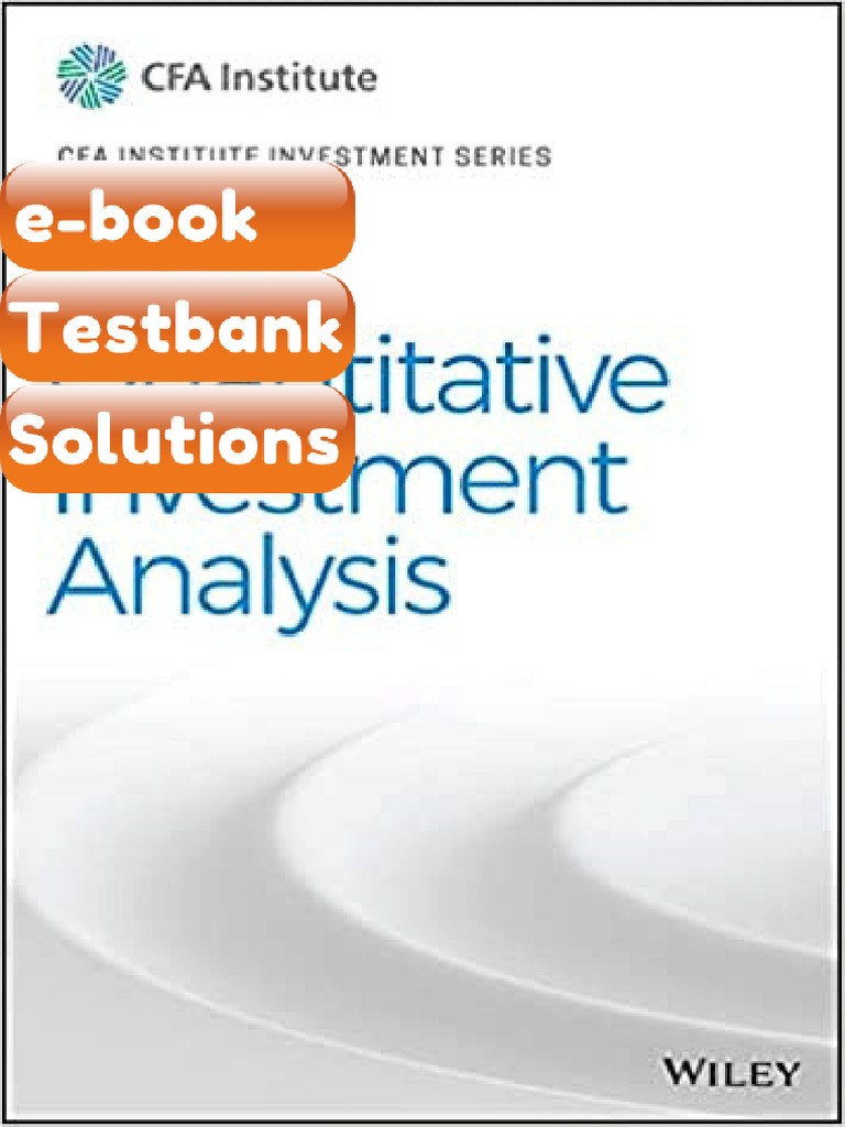 Ebook & Testbank Quantitative Investment Analysis 4th Edition ...