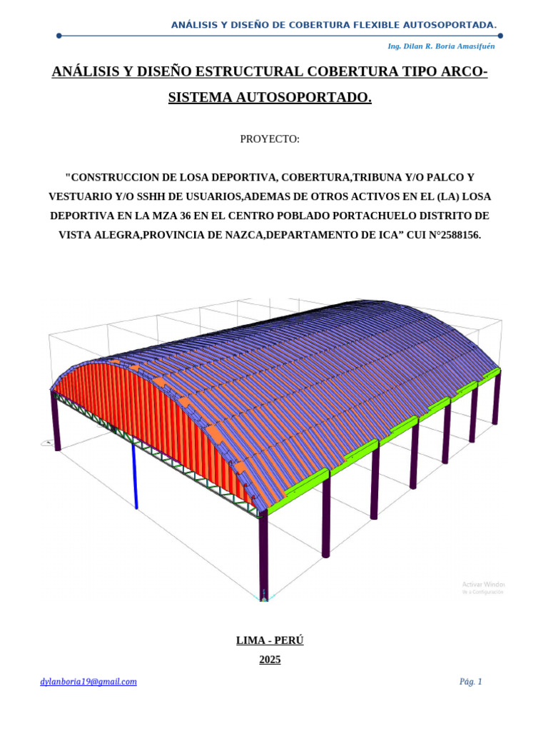 Informe de Diseño Estructural de Viga Canal de Cobertura Tipo Arco ...