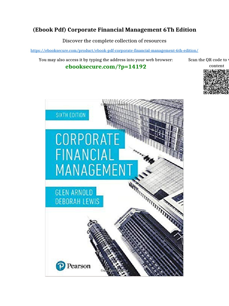 (eBook PDF) Corporate Financial Management 6th Edition Full Chapters ...
