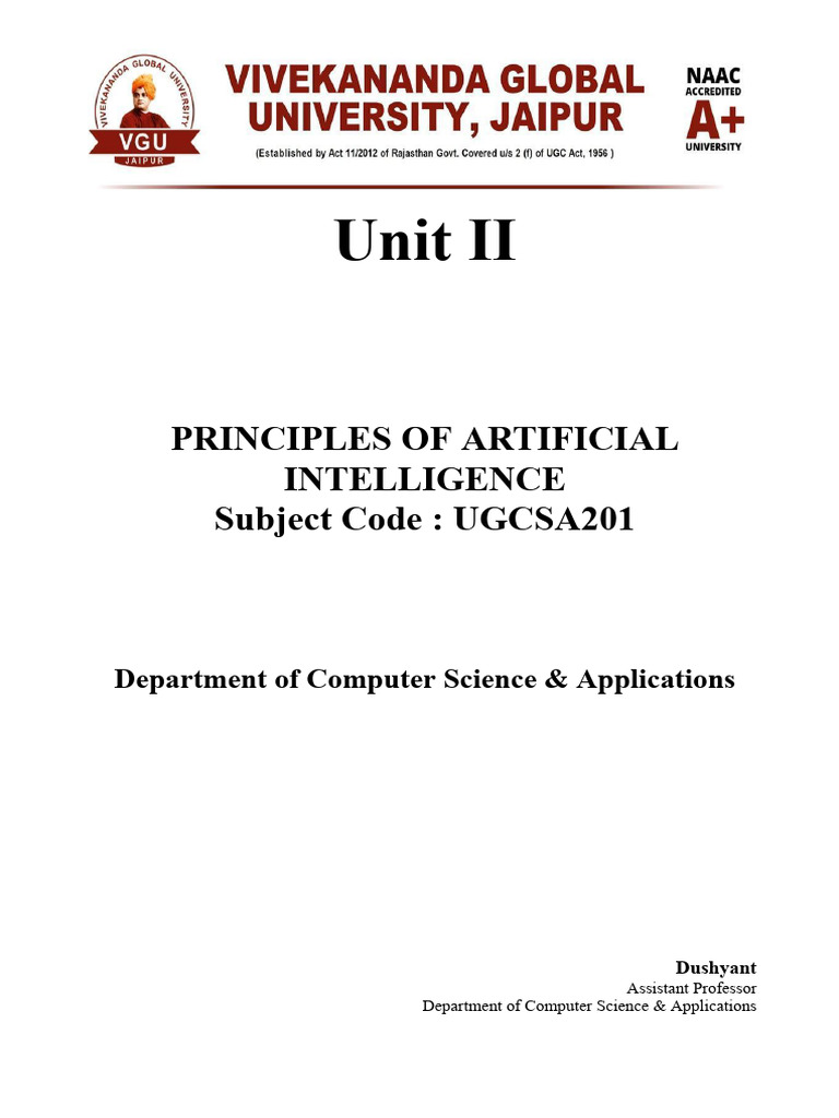 Unit II Ugcsa201 Principles of Artificial Intelligence.docx | PDF ...
