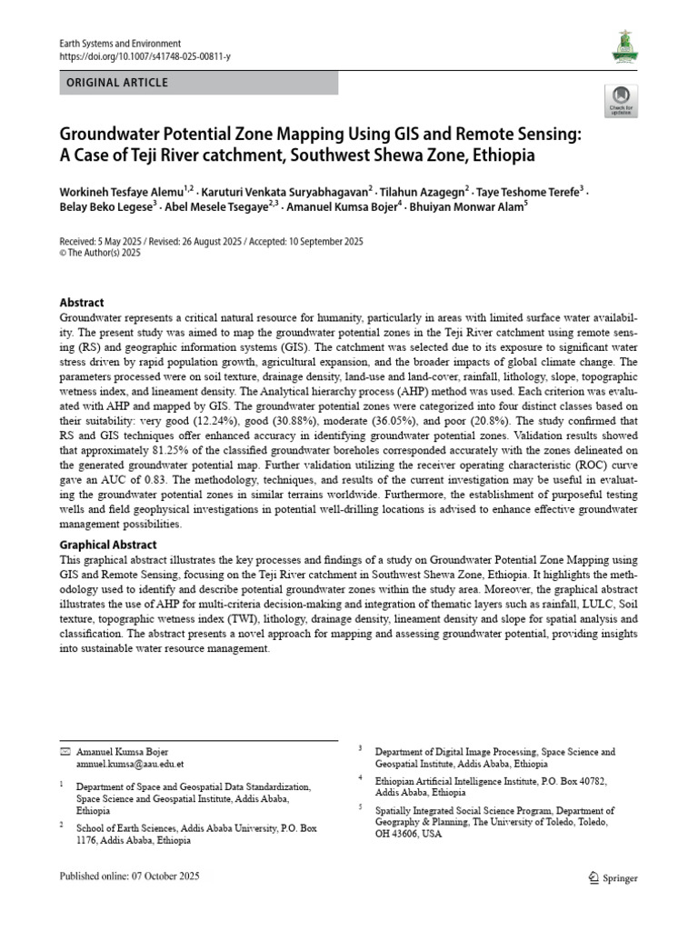 Groundwater Potential Zone Mapping Using GIS and Remote Sensing | PDF ...