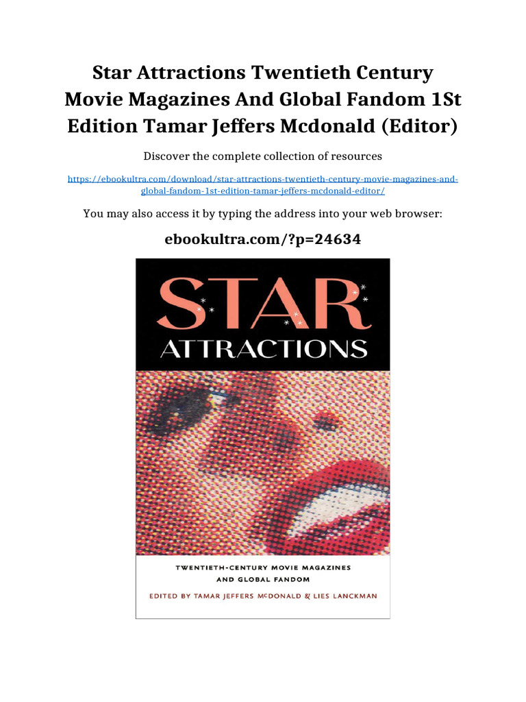 Star Attractions Twentieth Century Movie Magazines and Global Fandom ...