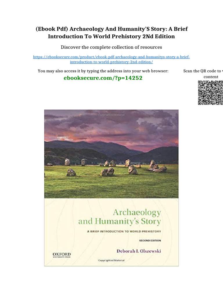 (eBook PDF) Archaeology and Humanity's Story: A Brief Introduction to ...