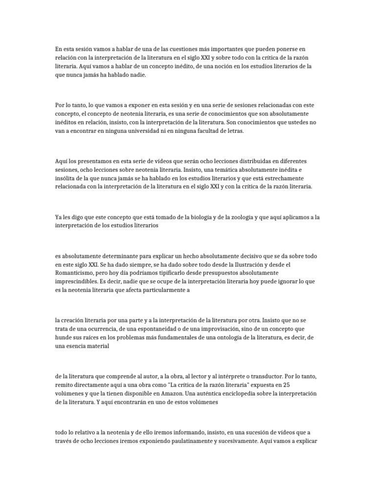 ¿Qué Es La Neotenia - Introducción A La Neotenia Literaria - Un ...