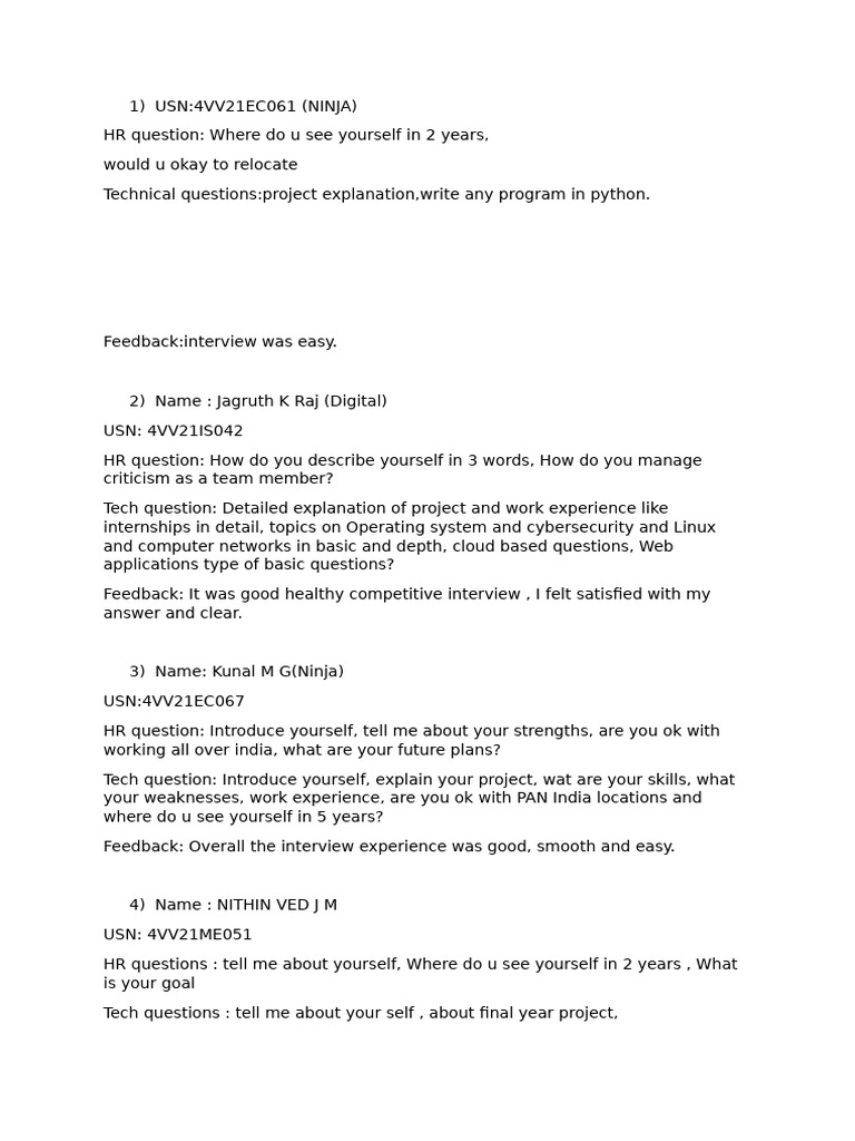 TCS Interview Questions 21 - May - 25 | PDF | Software Engineering ...