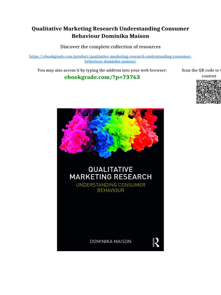 Qualitative marketing research understanding consumer behaviour ...