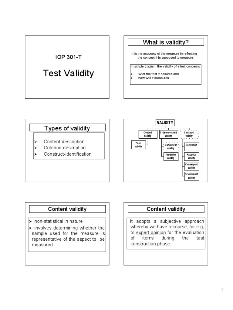 Handout 2 | PDF | Validity (Statistics) | Correlation And Dependence