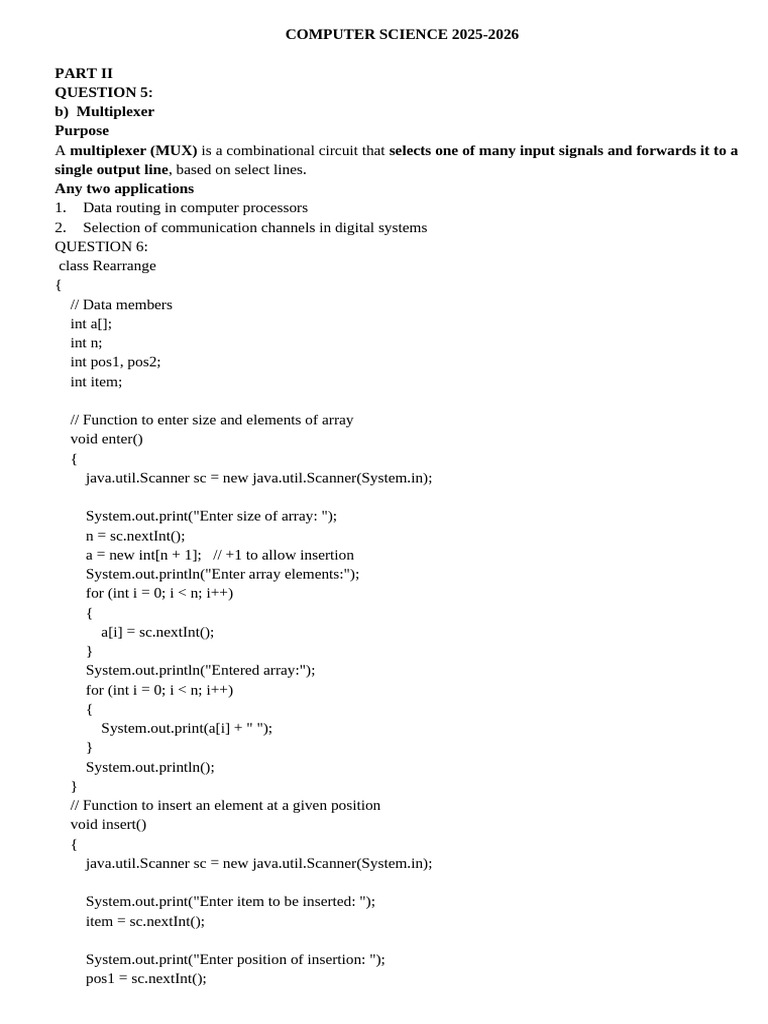 Computer Science 2025 f1 Ans | PDF | Digital Technology | Electrical ...