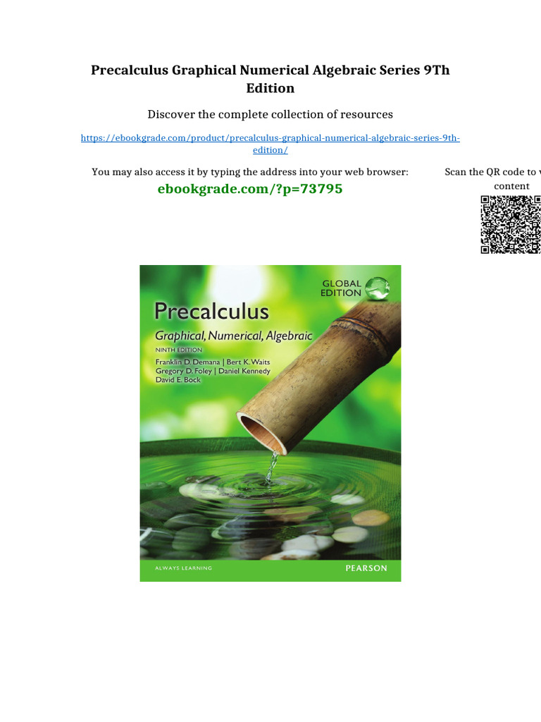 Precalculus Graphical Numerical Algebraic Series 9th Edition available ...