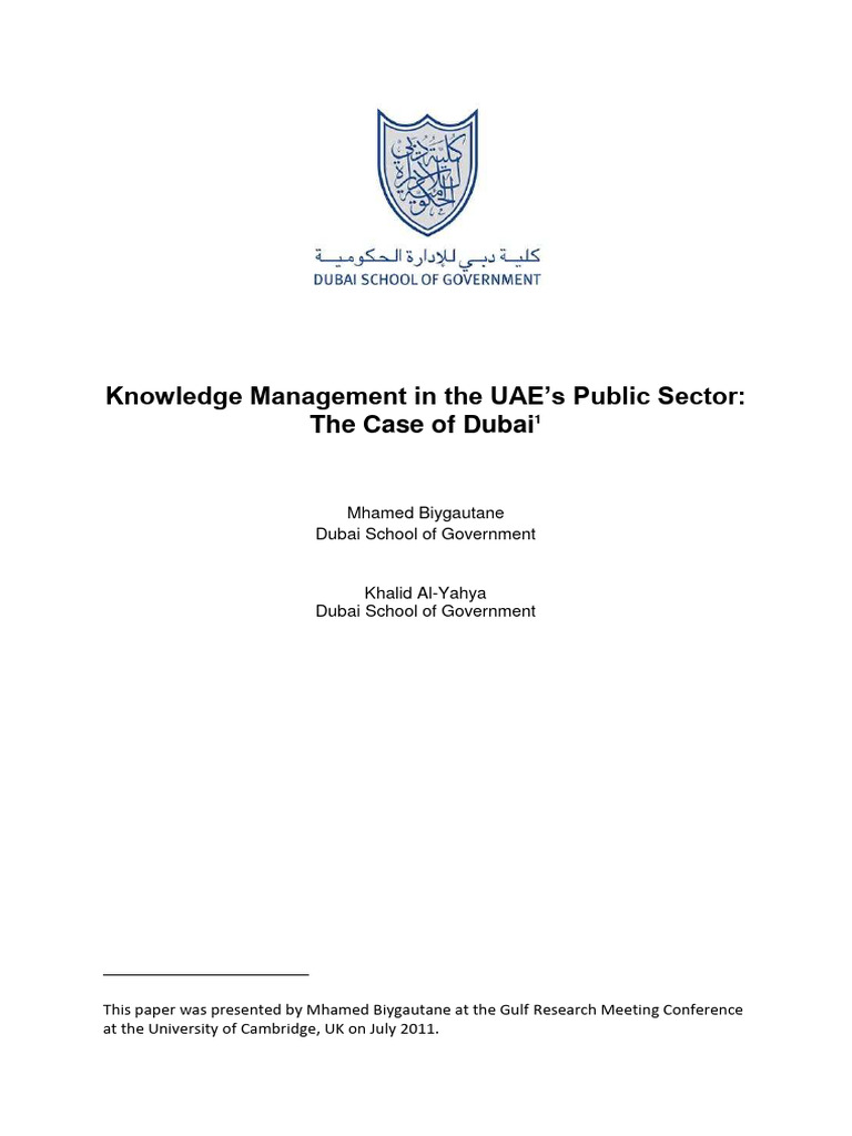 Knowledge Management in The UAE S Public | PDF | Knowledge Management ...