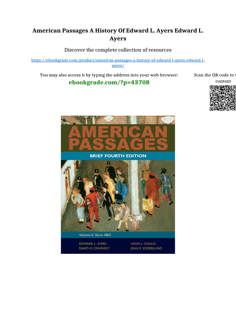 American Passages A History of Edward L. Ayers Edward L. Ayers No ...
