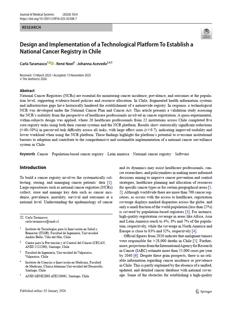 Design and Implementation of A Technological Platform To Establish A ...
