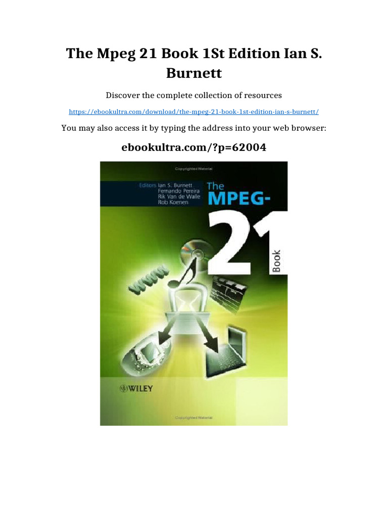 The MPEG 21 Book 1st Edition Ian S. Burnett digital download | PDF | Books