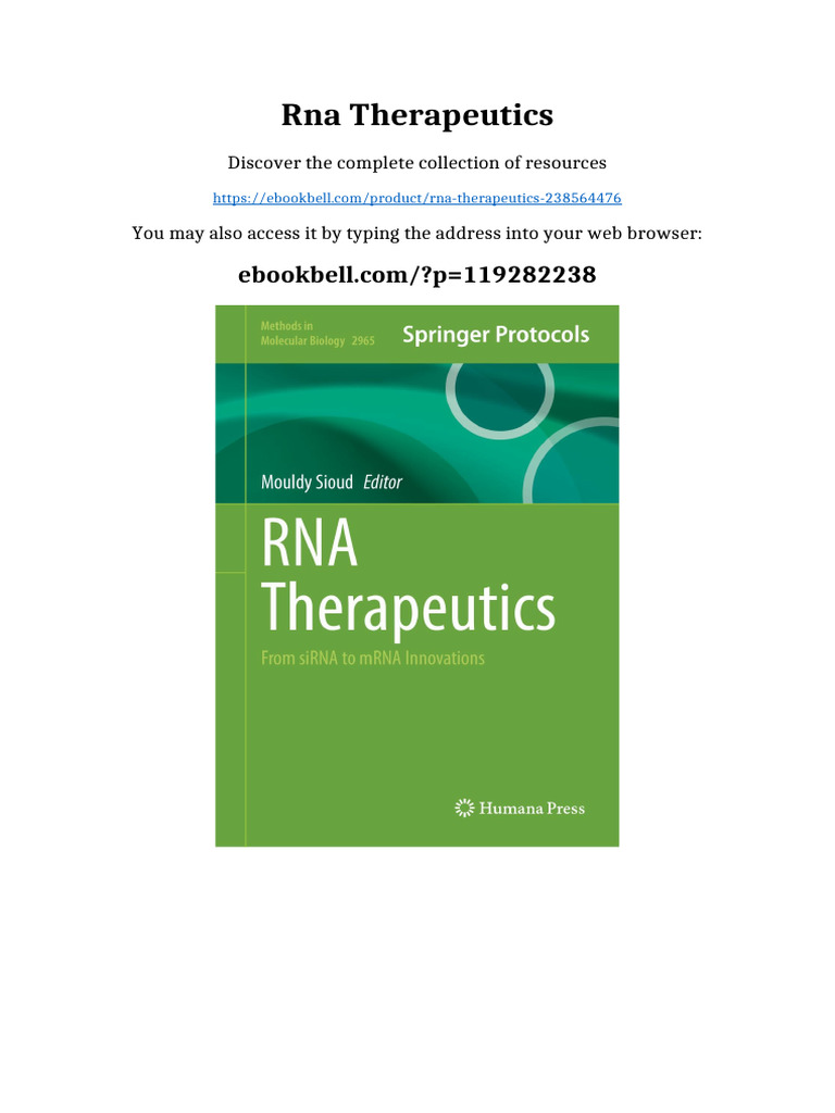 RNA Therapeutics Ready To Read | PDF | Myelin | Axon