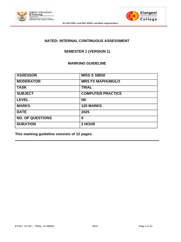 Cp n5 Trial Memo | PDF | Spreadsheet | Computer File