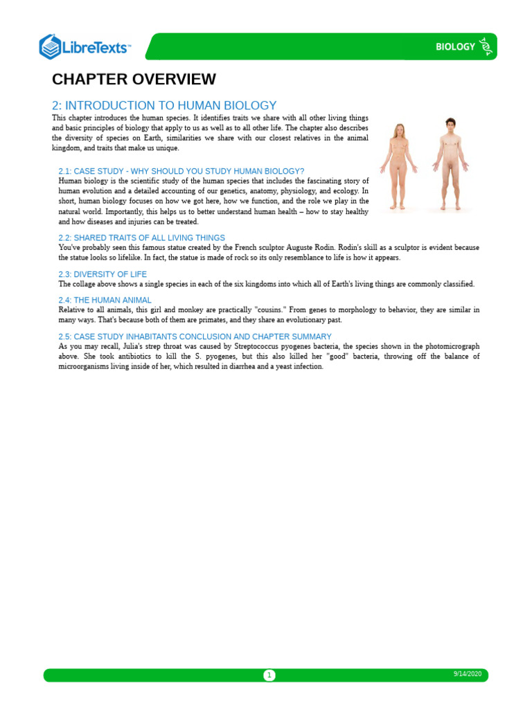 Chapter 2. Introduction To Human Biology | PDF | Virus | Taxonomy (Biology)