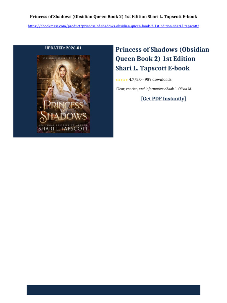 Princess of Shadows (Obsidian Queen Book 2) 1st Edition Shari L ...
