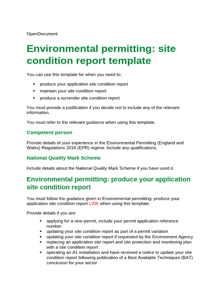 EPR Site Condition Report Template | PDF | Environmental Remediation ...