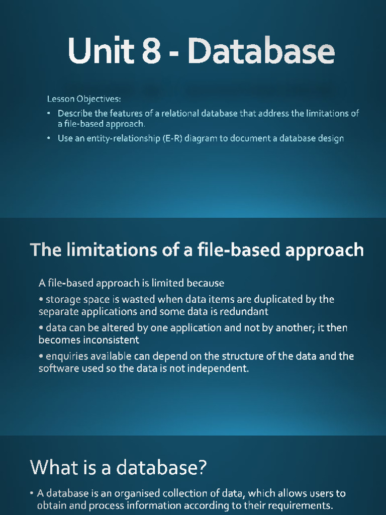 Lesson-1 Database | PDF
