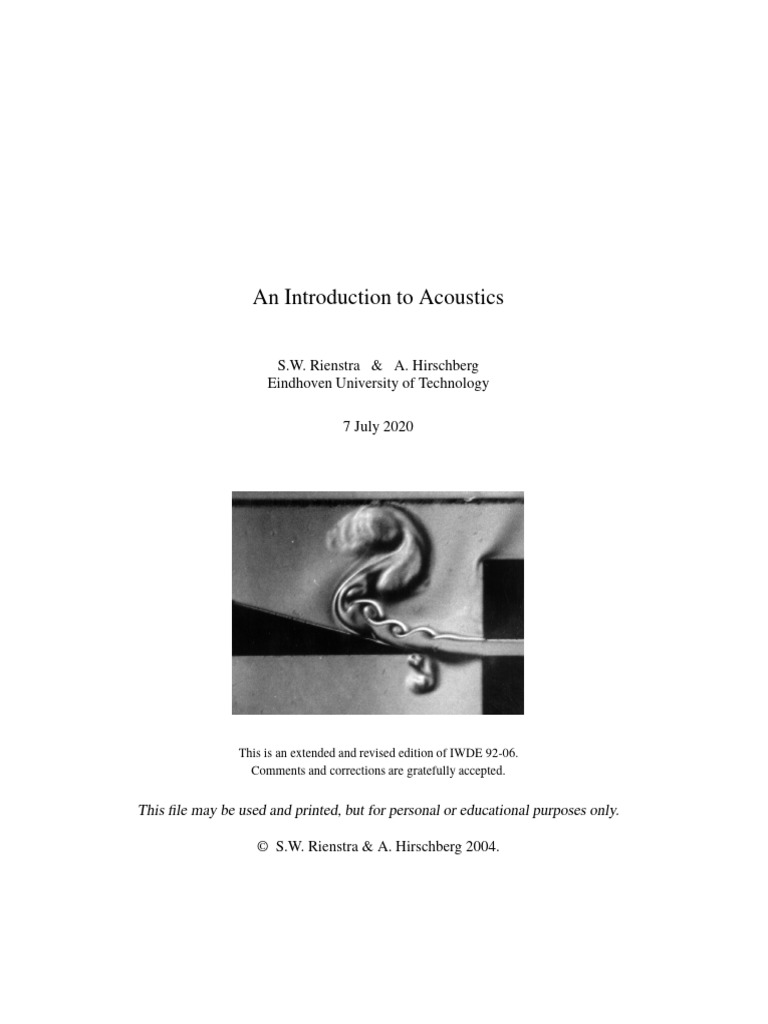 An Introduction to Acoustics | PDF | Fluid Dynamics | Sound