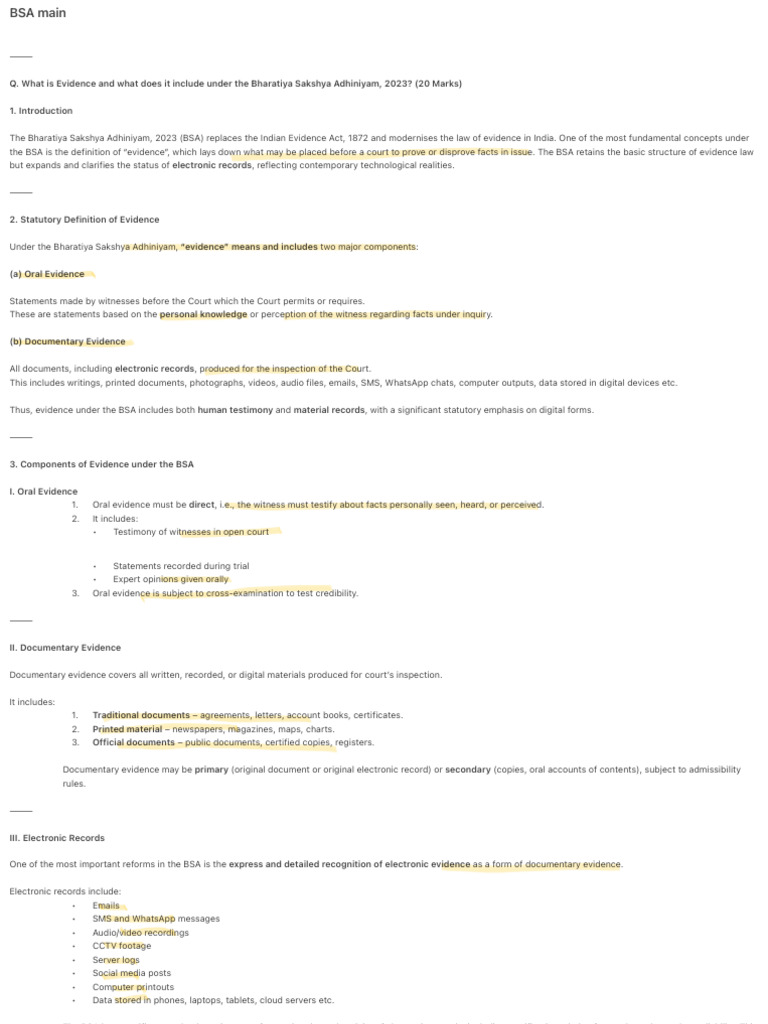 BSA Main | PDF | Evidence (Law) | Confession (Law)