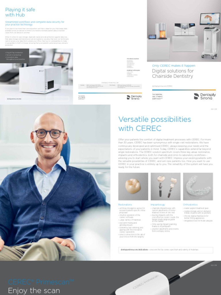 Digital Solutions With CEREC Brochure ANZ | PDF | Dental Implant ...
