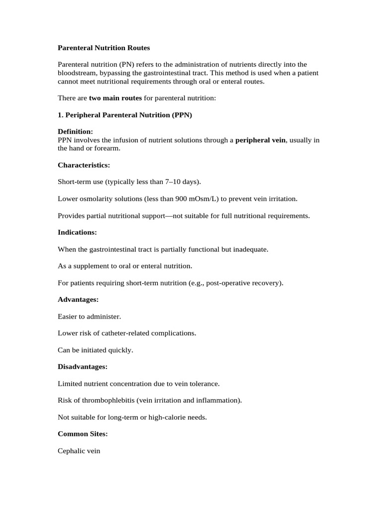 Parenteral Nutrition | PDF | Intravenous Therapy | Glucose