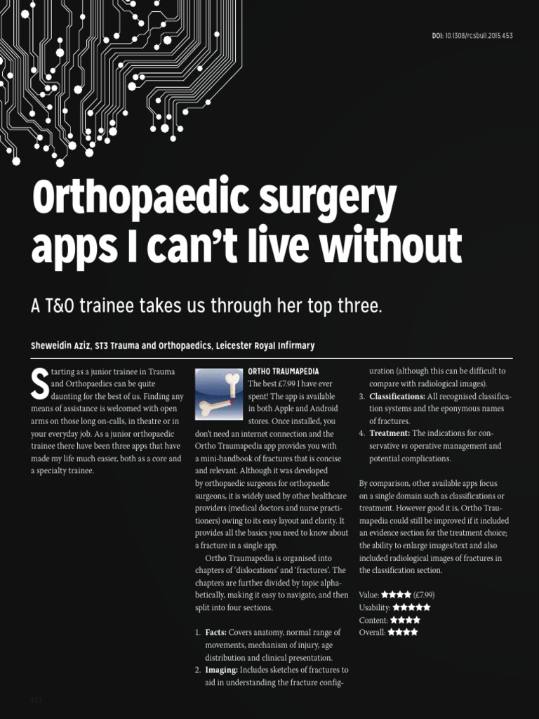 2015 Orthopaedic Surgery Apps I Can T Live Without | PDF | Orthopedic ...