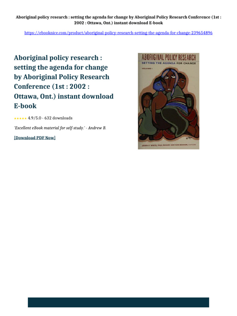 Aboriginal policy research : setting the agenda for change by ...