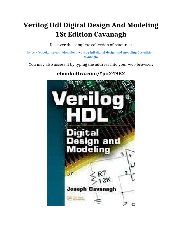 Verilog HDL Digital Design and Modeling 1st Edition Cavanagh Sample ...