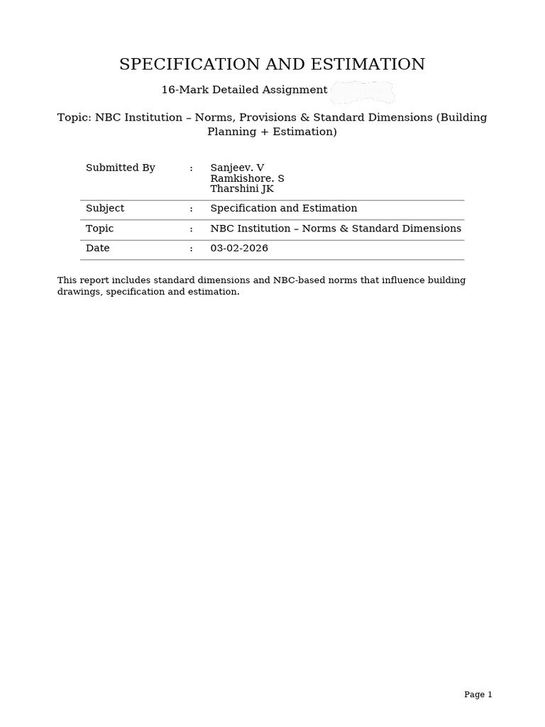 NBC Institution Norms With Standard Dimensions 6pages-1 | PDF | Stairs ...