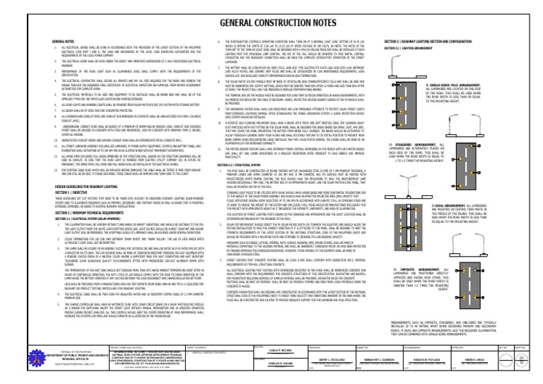General Notes - Street Light-01 | PDF | Photovoltaic System | Photovoltaics