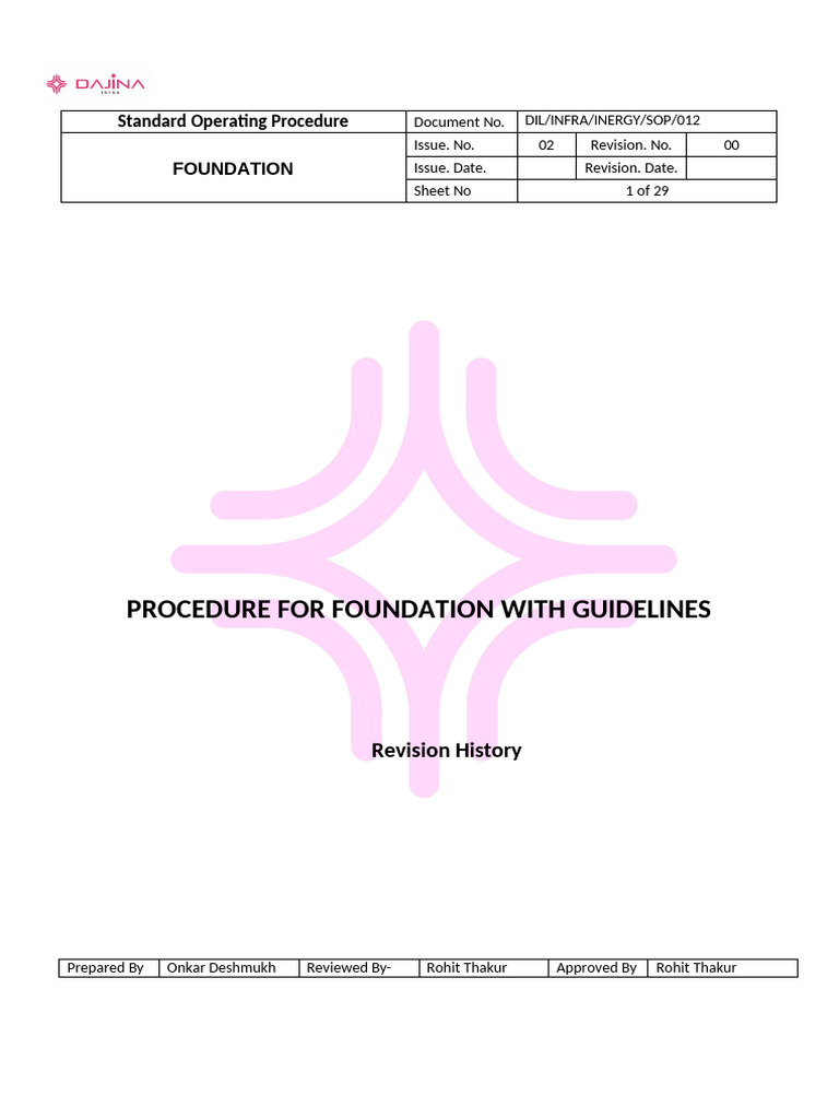 Work Procedure Foundaton-012 Rev01 | PDF | Concrete | Casing (Borehole)