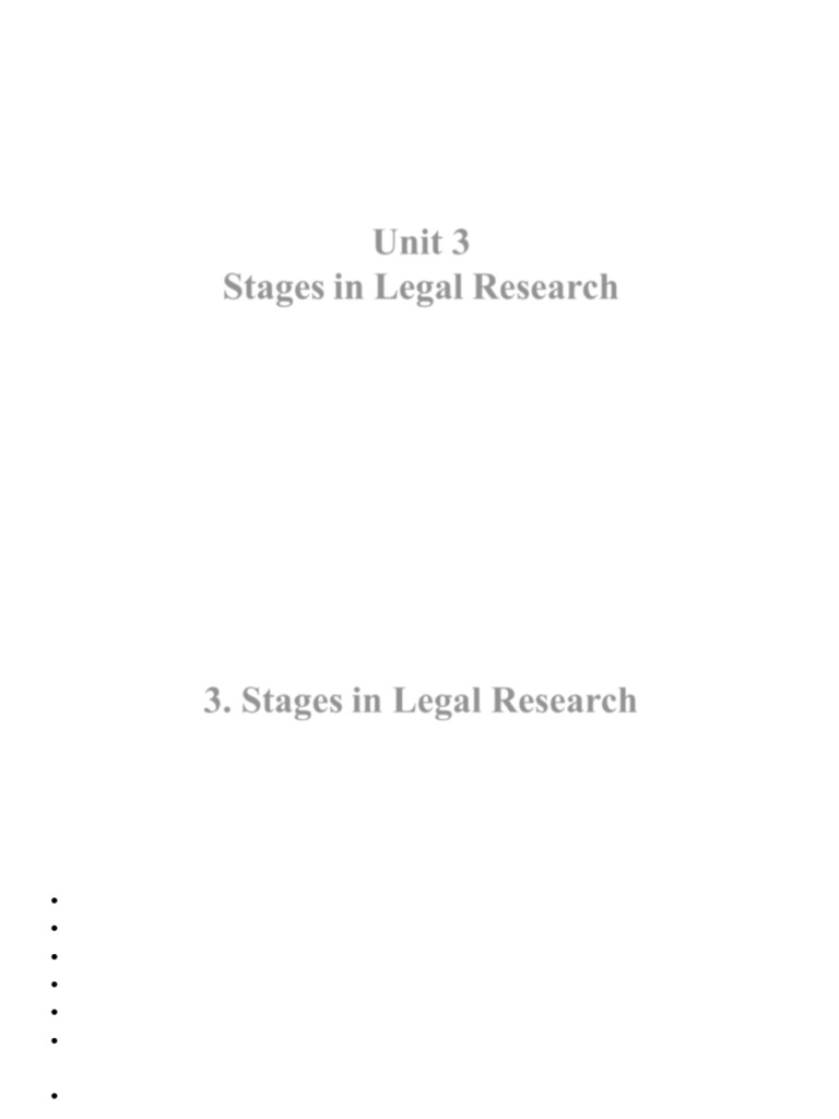 UNIT-3 Stages in Legal Research | PDF | Hypothesis | Theory