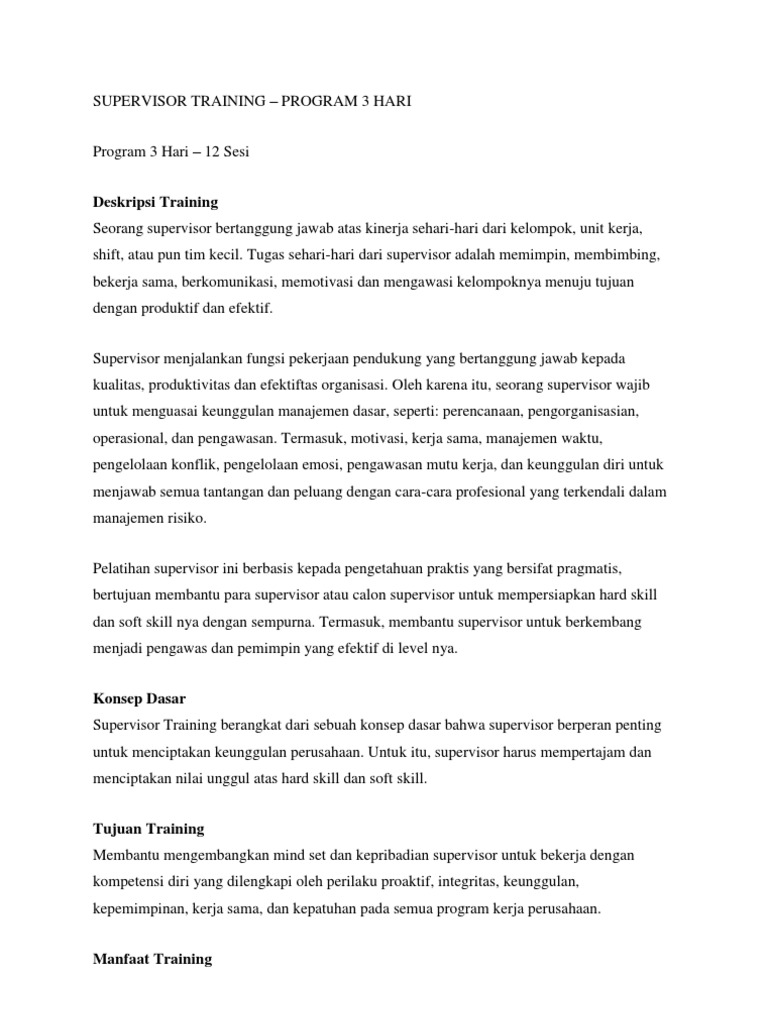 Supervisor Training | PDF