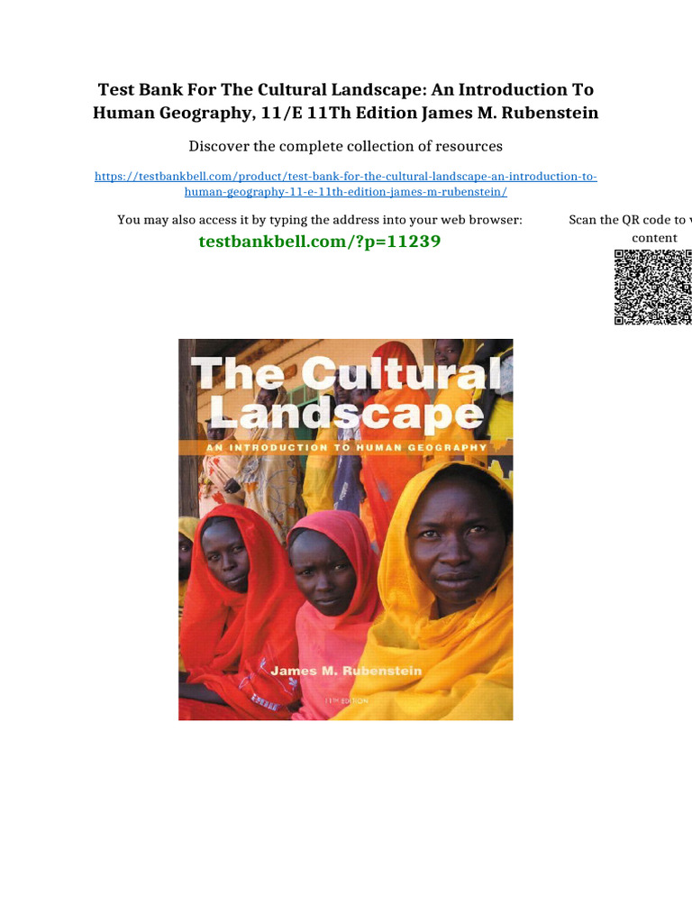 Test Bank for The Cultural Landscape: An Introduction to Human ...
