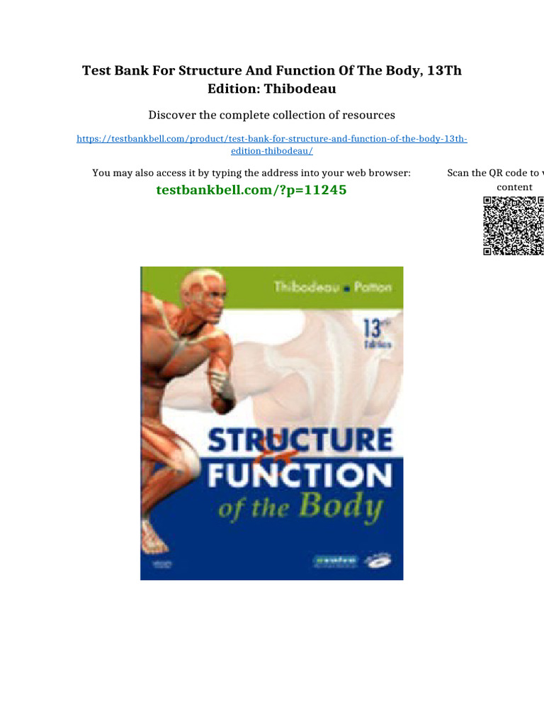 Test Bank for Structure and Function of the Body, 13th Edition ...