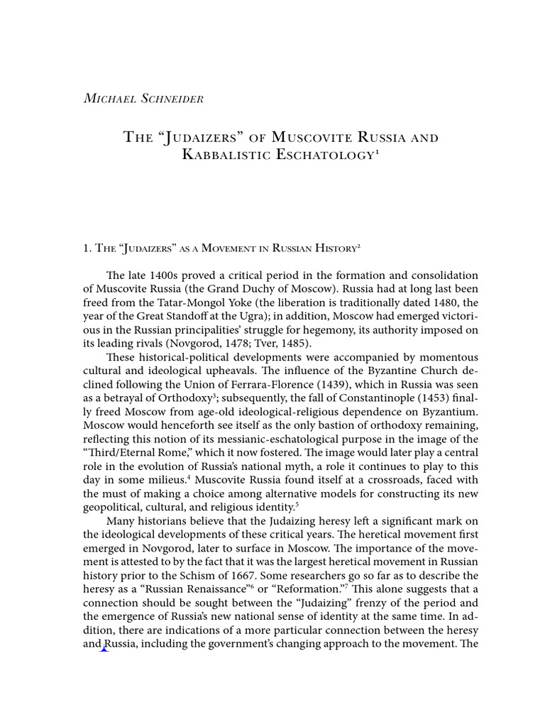 The Judaizers of Muscovite Russia and Ka | PDF | Kabbalah | Heresy
