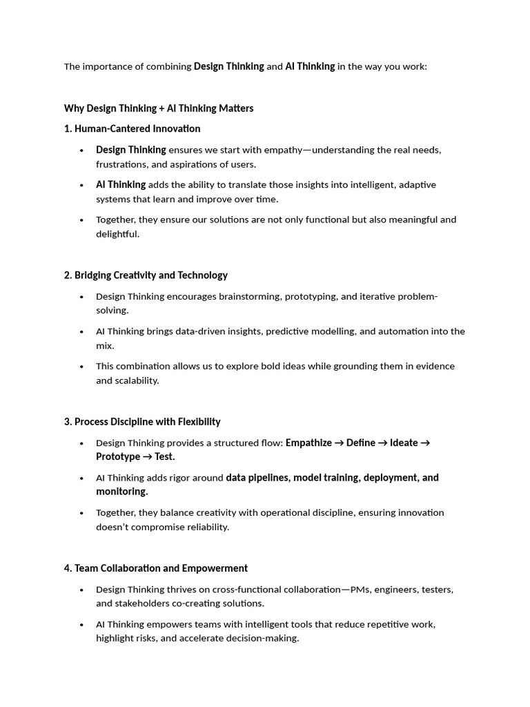 Design Thinking and AI Thinking | PDF