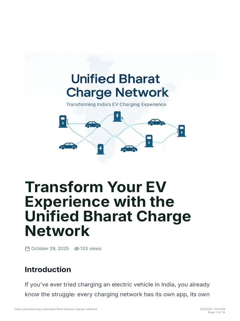 Transform Your EV Experience With The Unified Bharat Charge Network ...