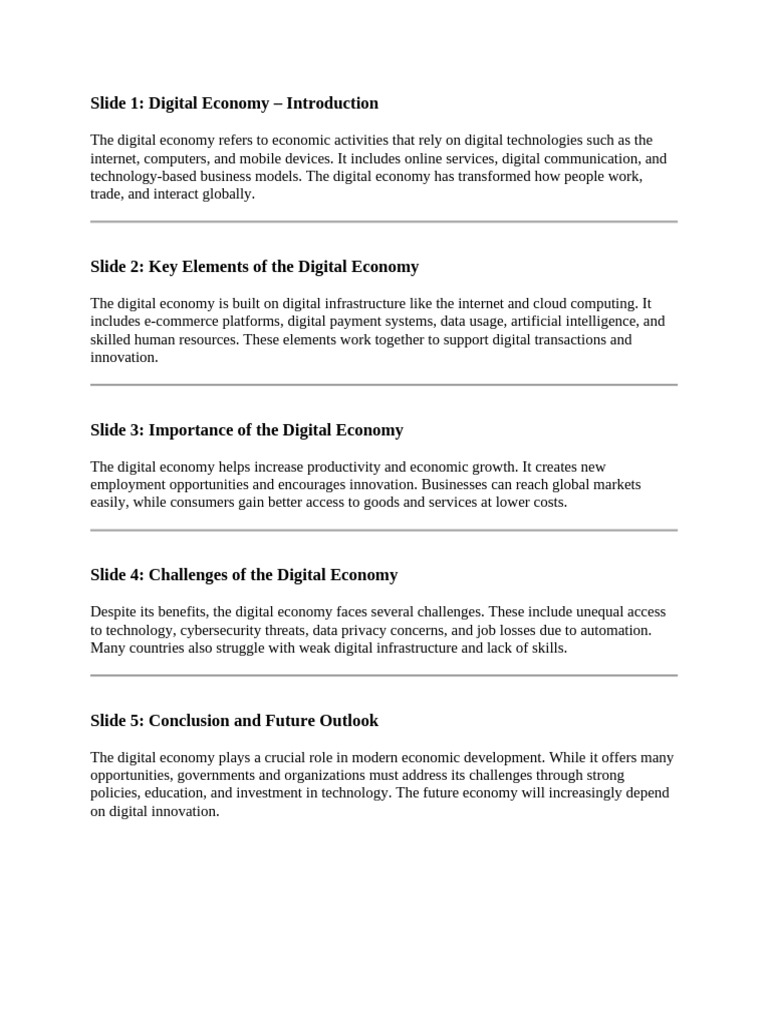 Slide 1: Digital Economy - Introduction | PDF
