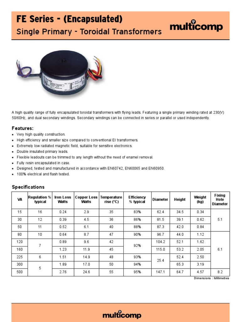 0-9V 1A Transformer Specification | PDF | Transformer | Electrical ...
