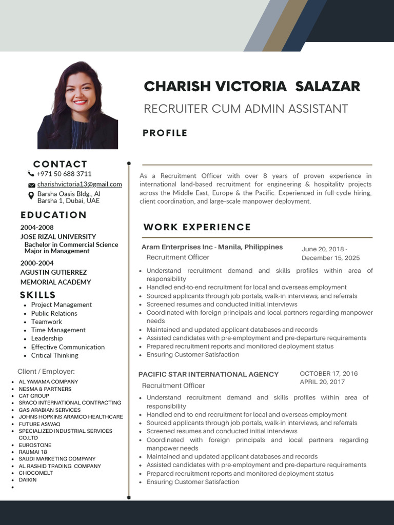 Charish Victoria S - CV (1) | PDF | Recruitment