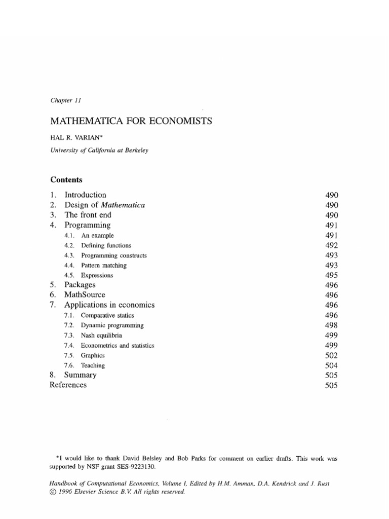 Chapter 11 Mathematica For Economists | PDF | Programming Language | Functional Programming