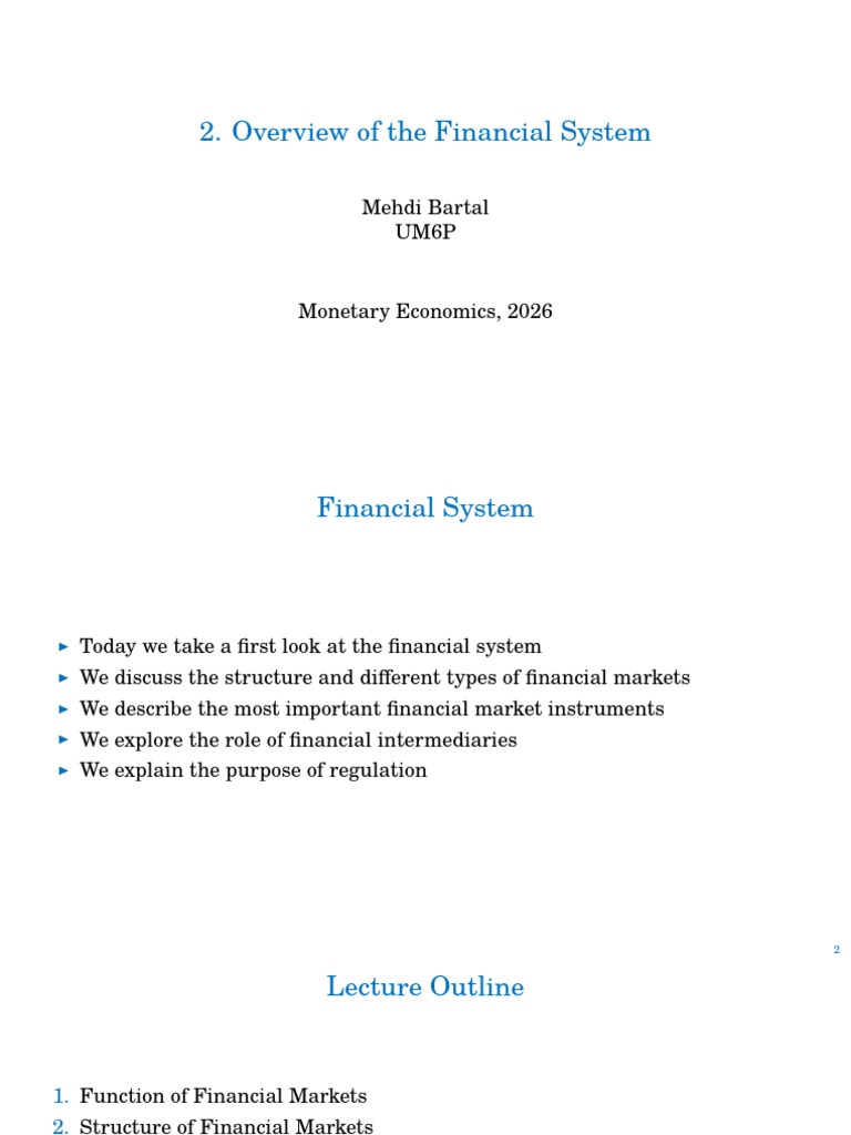 Overview of The Financial System | PDF | Securities (Finance) | Money ...