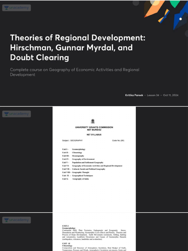 Theories of Regional Development Hirschman Gunnar Myrdal and Doubt ...