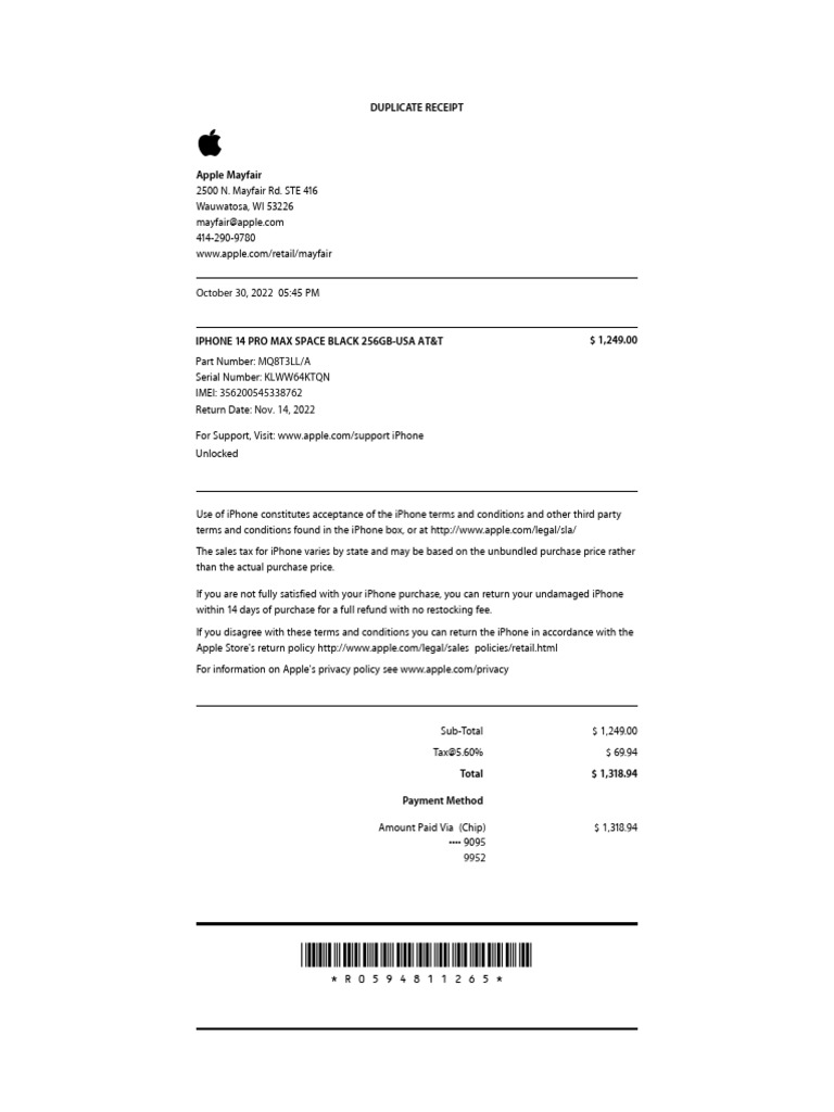 14 Pro Max Usa Black 256gb AT&T Sarkar 1 | PDF | I Phone | Apple Inc.