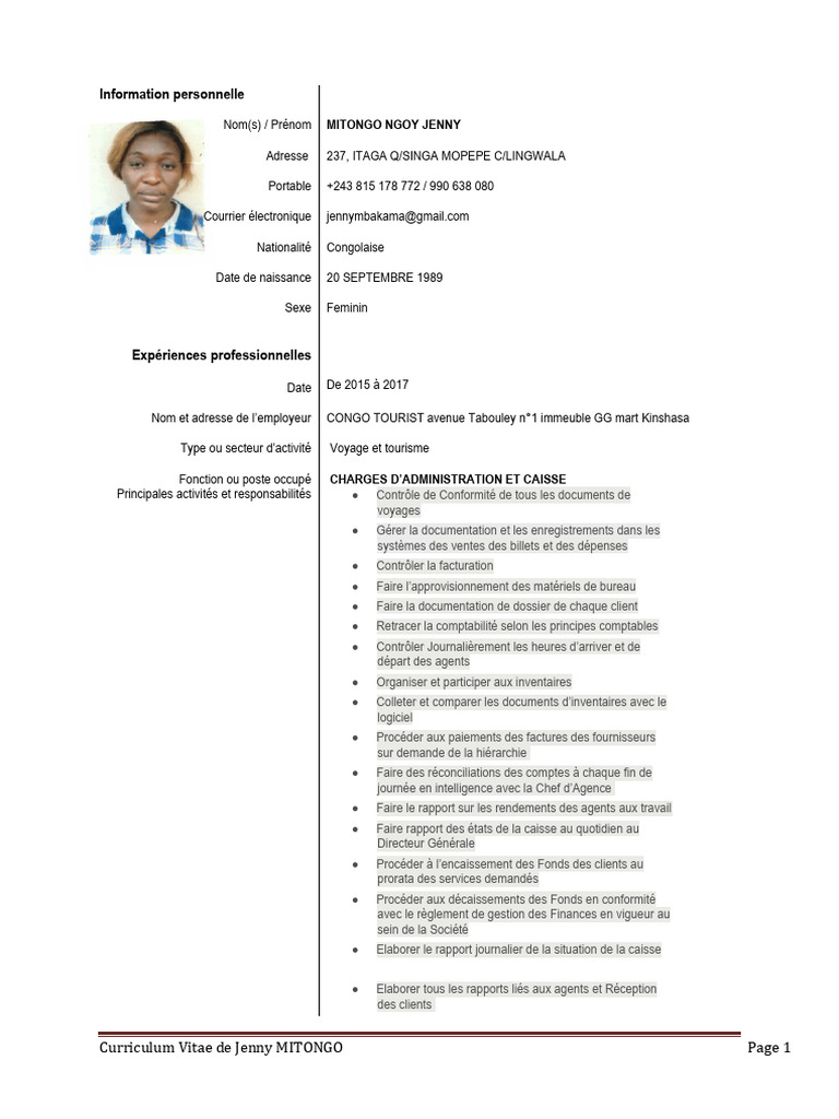 Jenny CV 2026 | PDF | Économie | Business